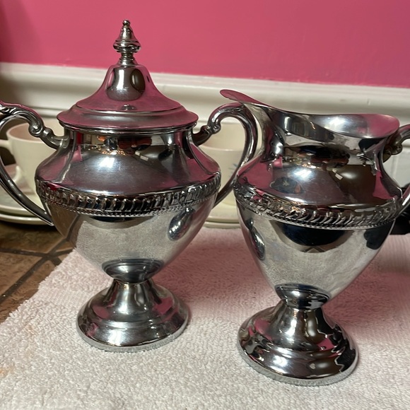 Kitchen | Antique Chromium Plated Coffee Pot And Creamer | Poshmark